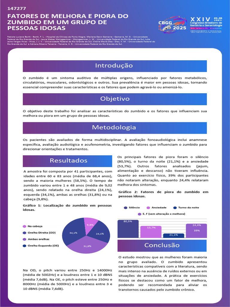 cbgg2025 Eposter Template 1 | PDF | Acufeno | Ciências da Saúde