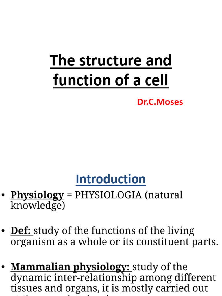 The Structure and Function of a Cell | PDF | Cell Adhesion | Cell Membrane