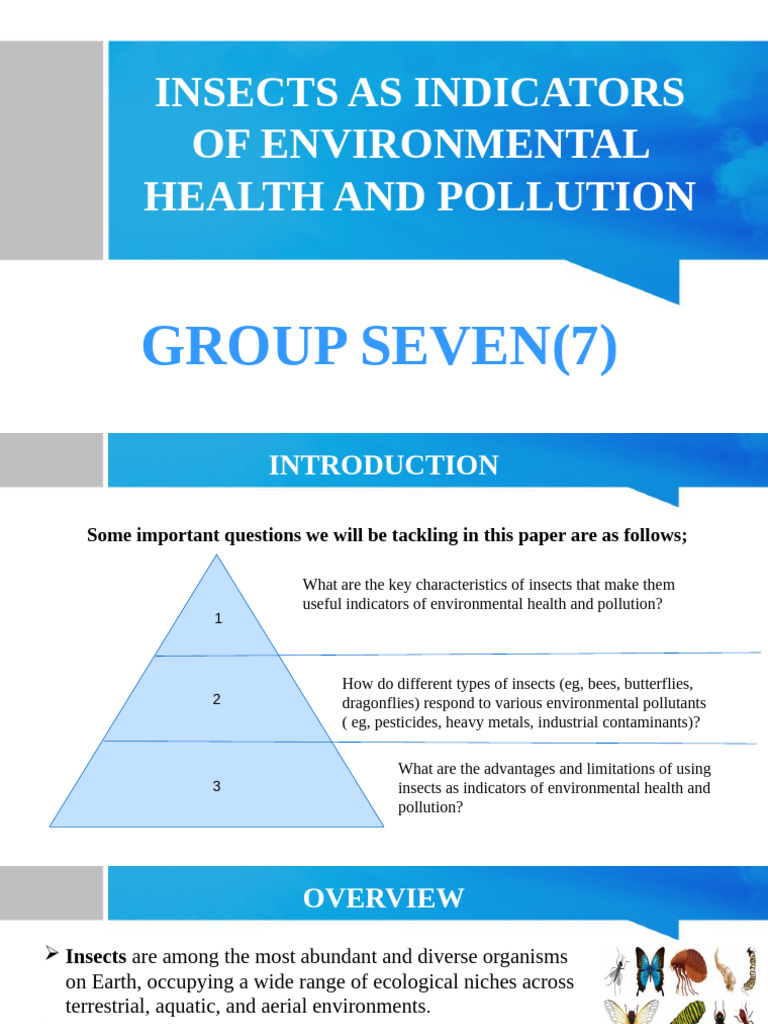 Group 7 - Insects As Indicators of Environmental Health and Pollution ...