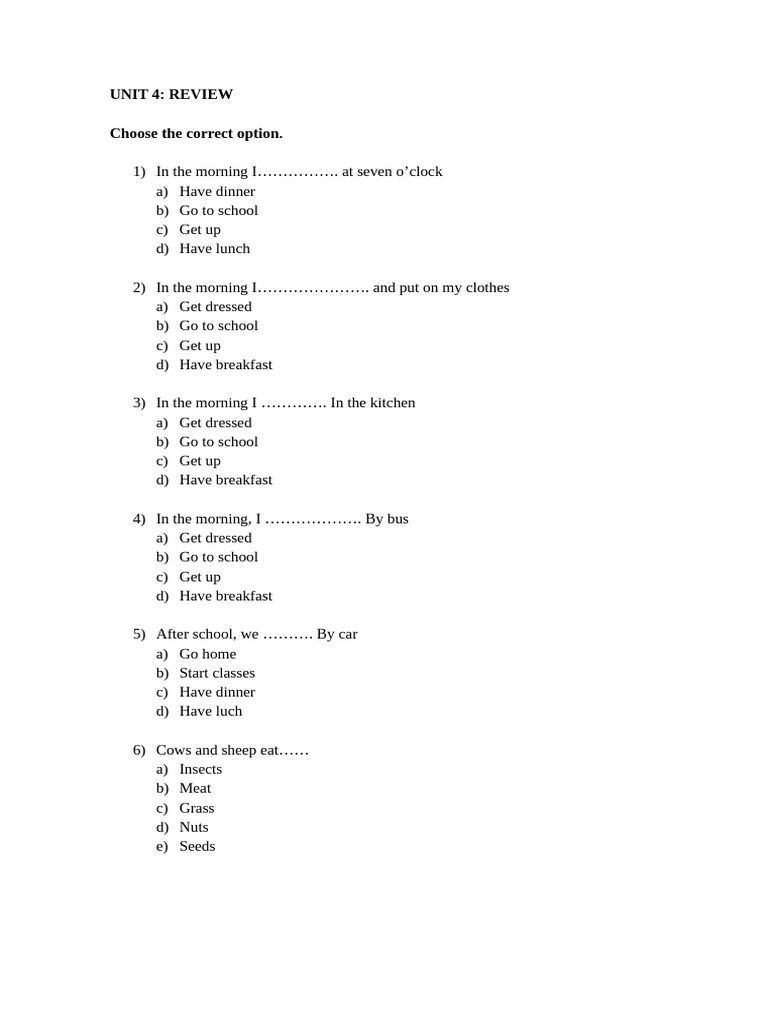 Morning Routine Practice Exercises | PDF
