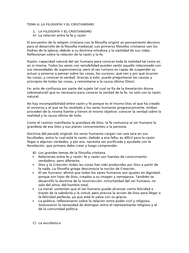 Filosofía y Cristianismo: Fe y Razón | PDF | Verdad | Razón