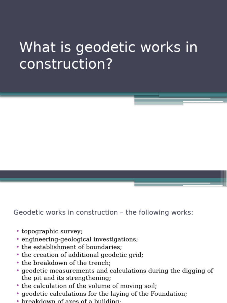 What Is Geodetic Works in Construction | PDF