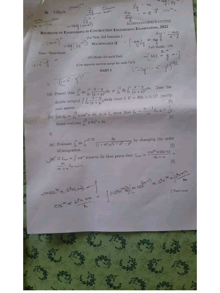 Maths 2022 (Construction) SEM 2 | PDF