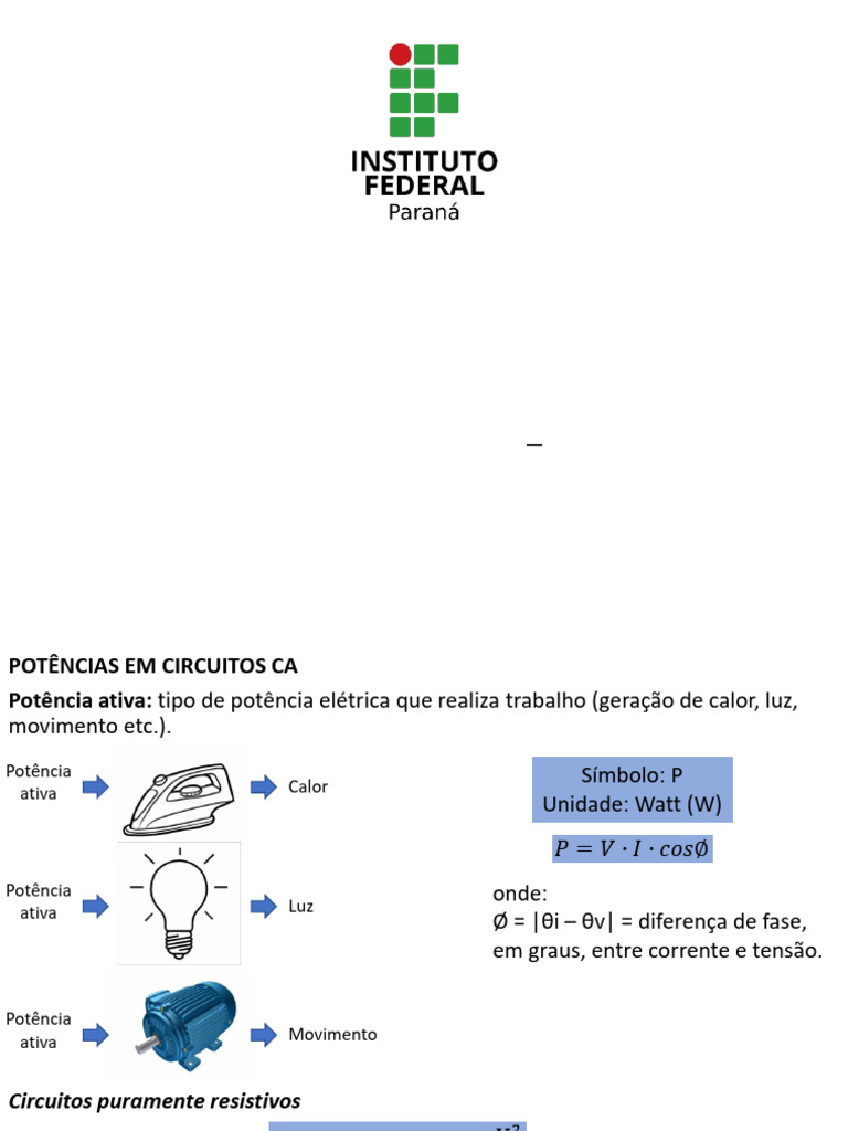 Potencias em CA | PDF | Energia elétrica | Rede elétrica