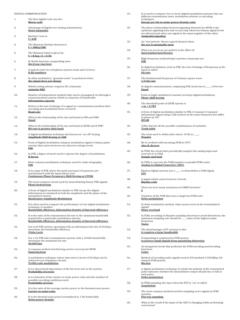 Digital Communication | PDF | Modulation | Ethernet