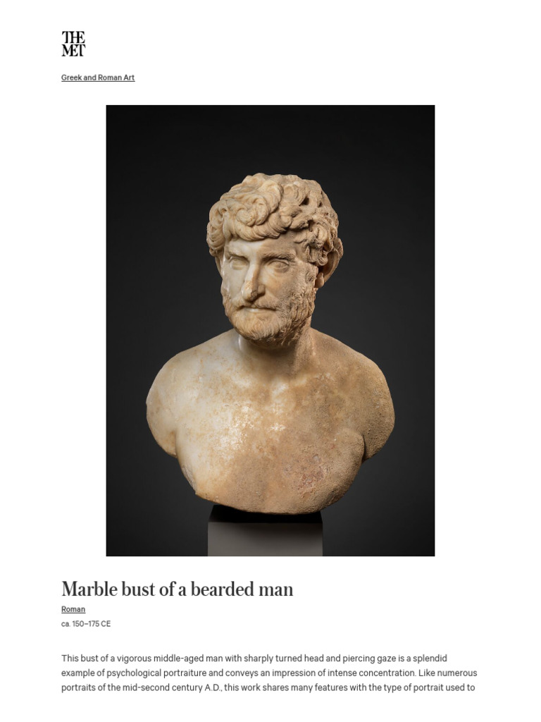 Marble Bust of A Bearded Man - MMA 1998.209 - Lagneau and Phoenix in ...