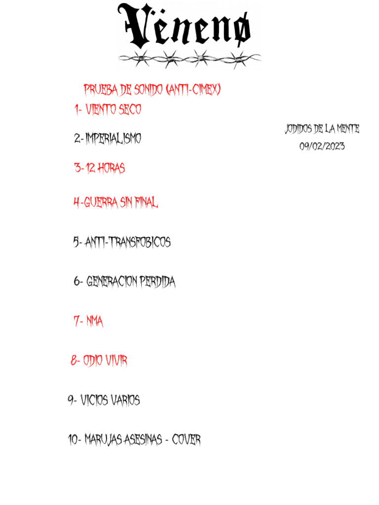 Set List | PDF