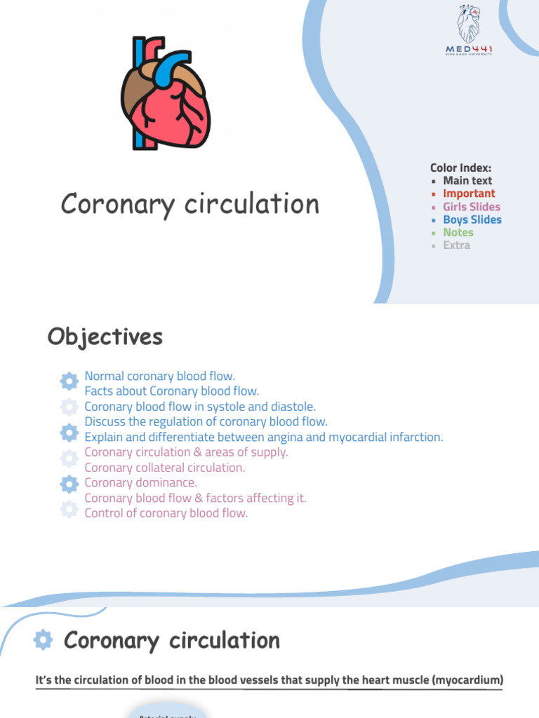 14-Coronary circulation Team441 heart vessel | PDF | Coronary ...