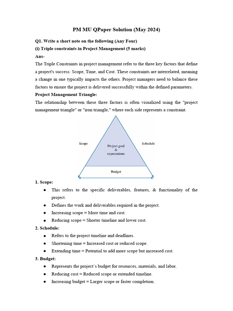 PM MU QPaper Solution (May 2024) | PDF | Audit | Project Management