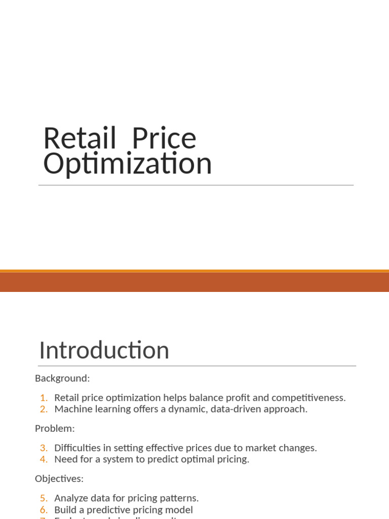 Retail Price Optimization | PDF | Pricing | Machine Learning