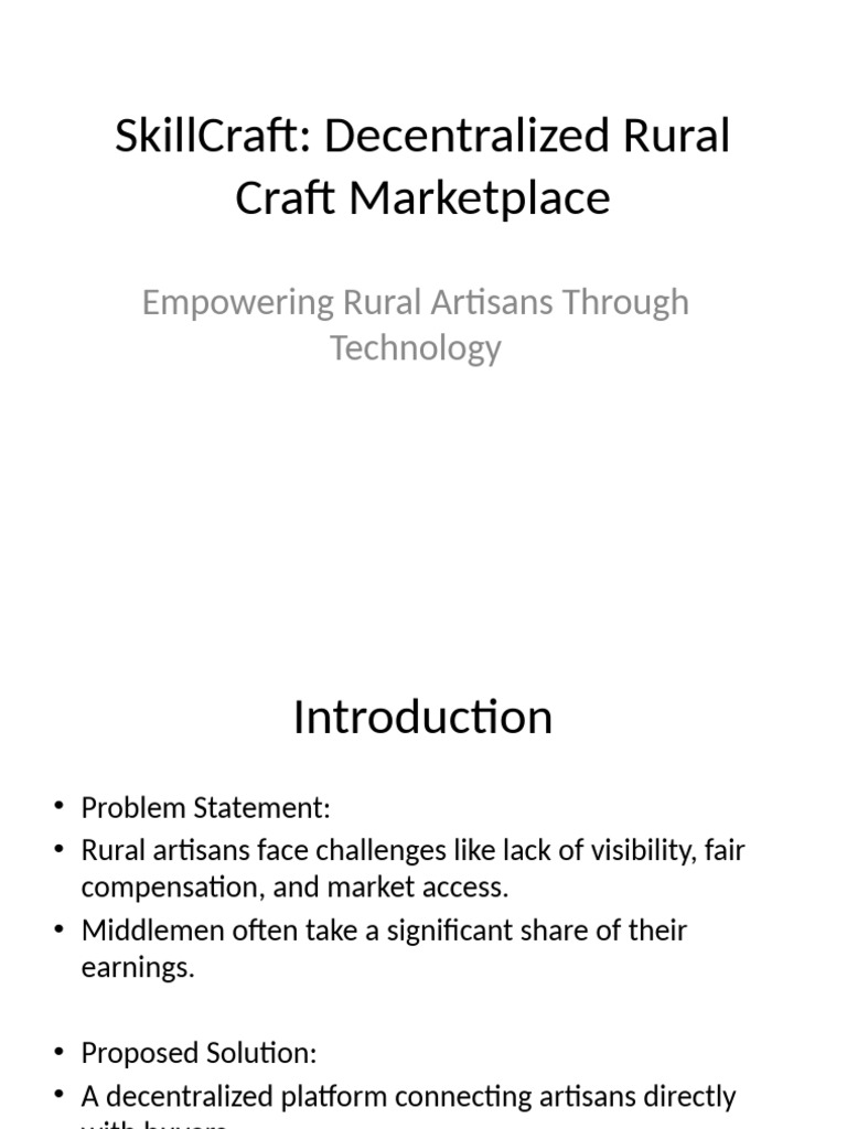 SkillCraft Presentation | PDF | Internet Of Things | Sustainability