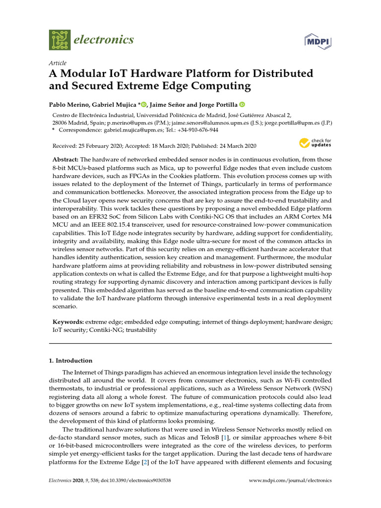 A Modular IoT Hardware Platform For Distributed and Secured Extreme ...