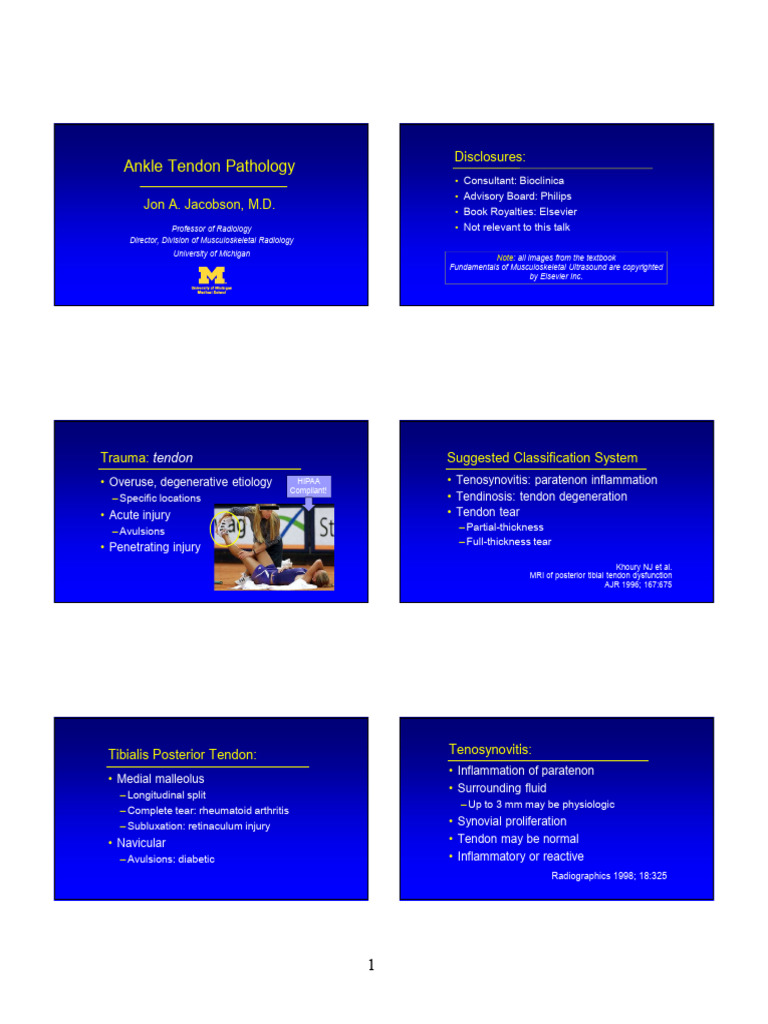Ankle Tendon Pathology Overview | PDF | Ankle | Foot