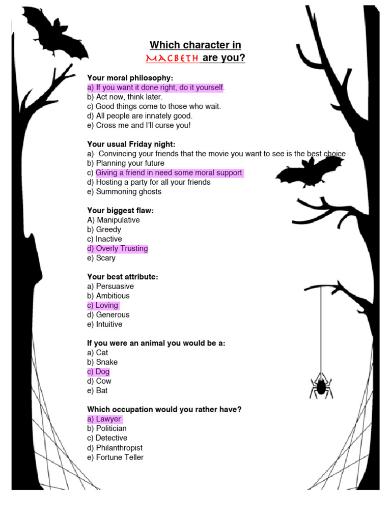 Discover Your Macbeth Character Match | PDF