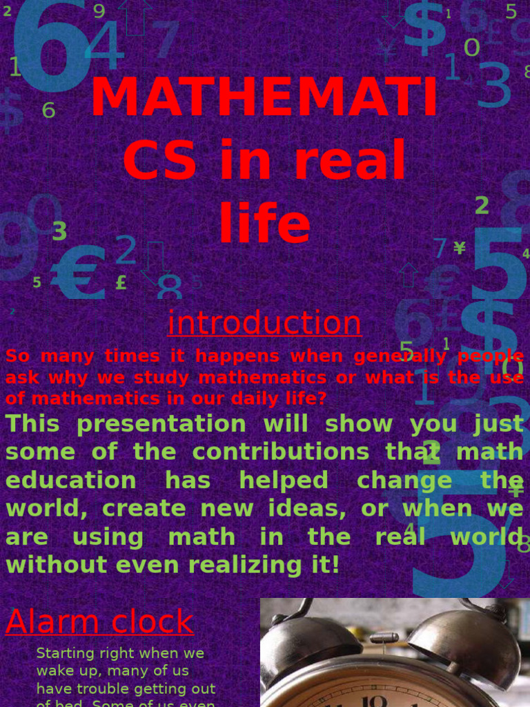Mathematics in Real Life | PDF | Mathematics | Numbers