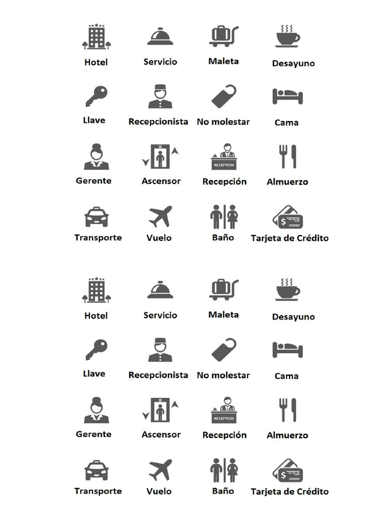 Vocabulario Hotel | PDF