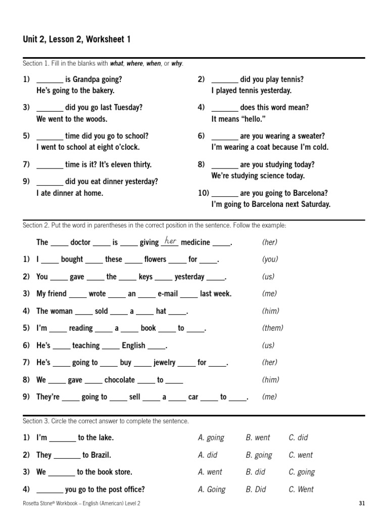 English (American) Level 2 - Student Workbook-35-38 | PDF