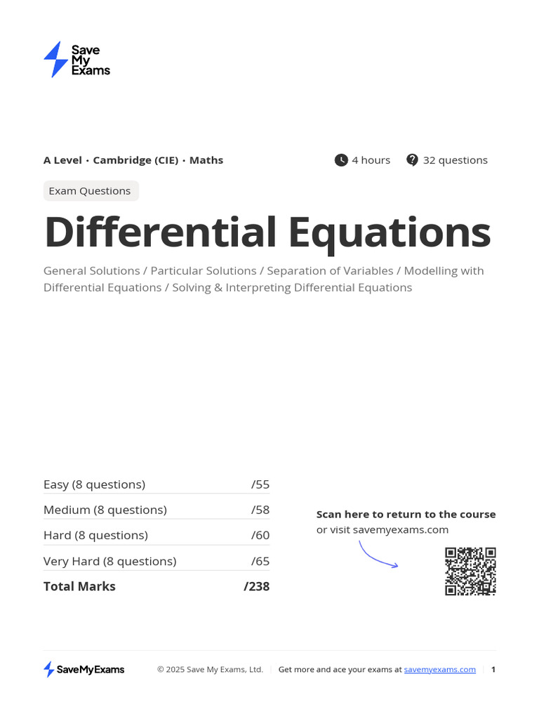 differential-equations-B9Wt8rNYMvvm3pw9 | PDF | Velocity | Acceleration