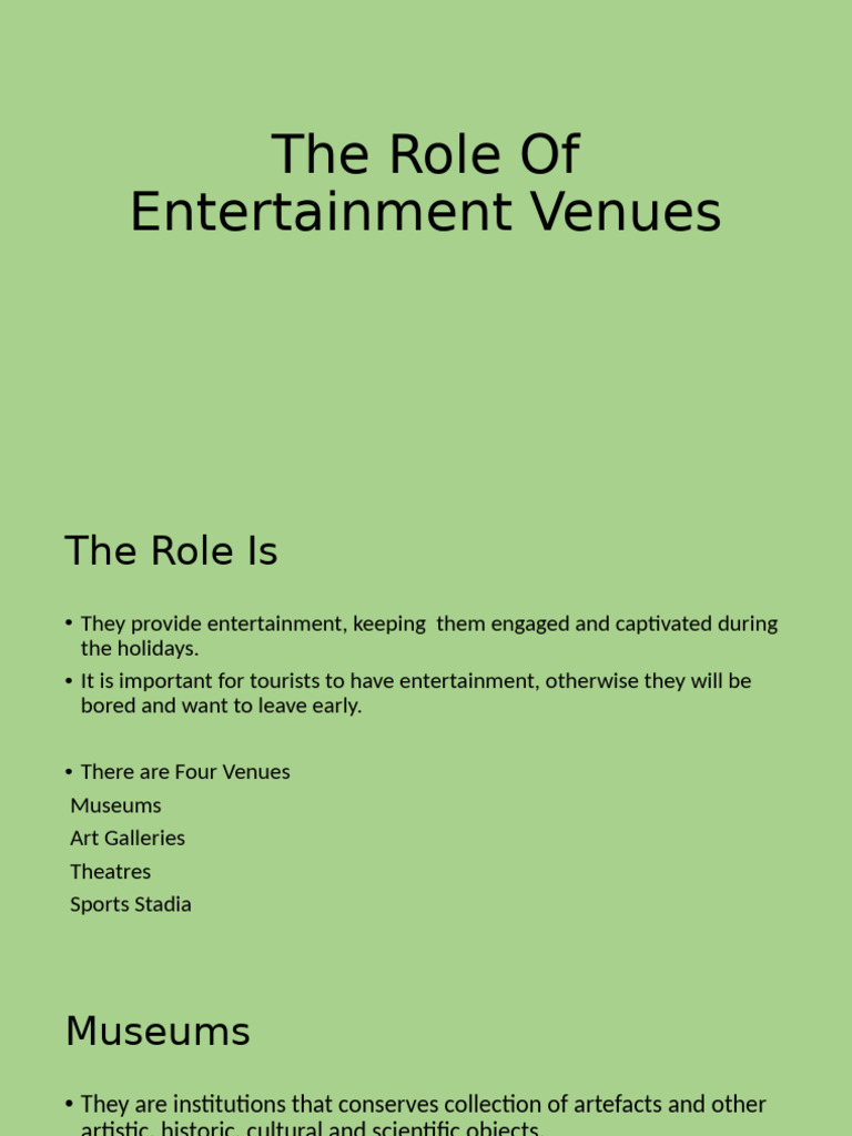 Understanding Entertainment Venues | PDF