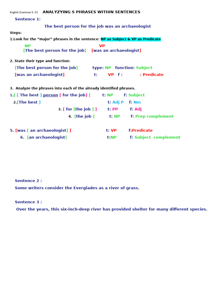 12. Guide1 Analyzying phrases within sentences | PDF