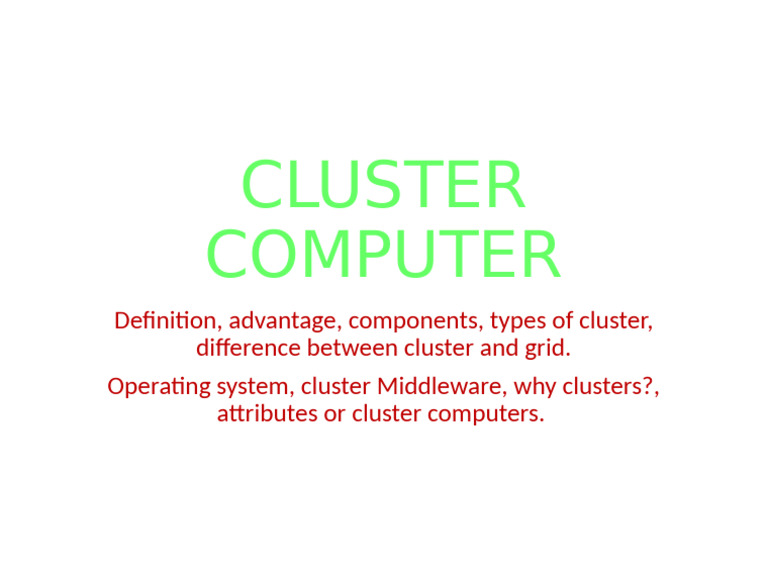 Cluster Computer | PDF
