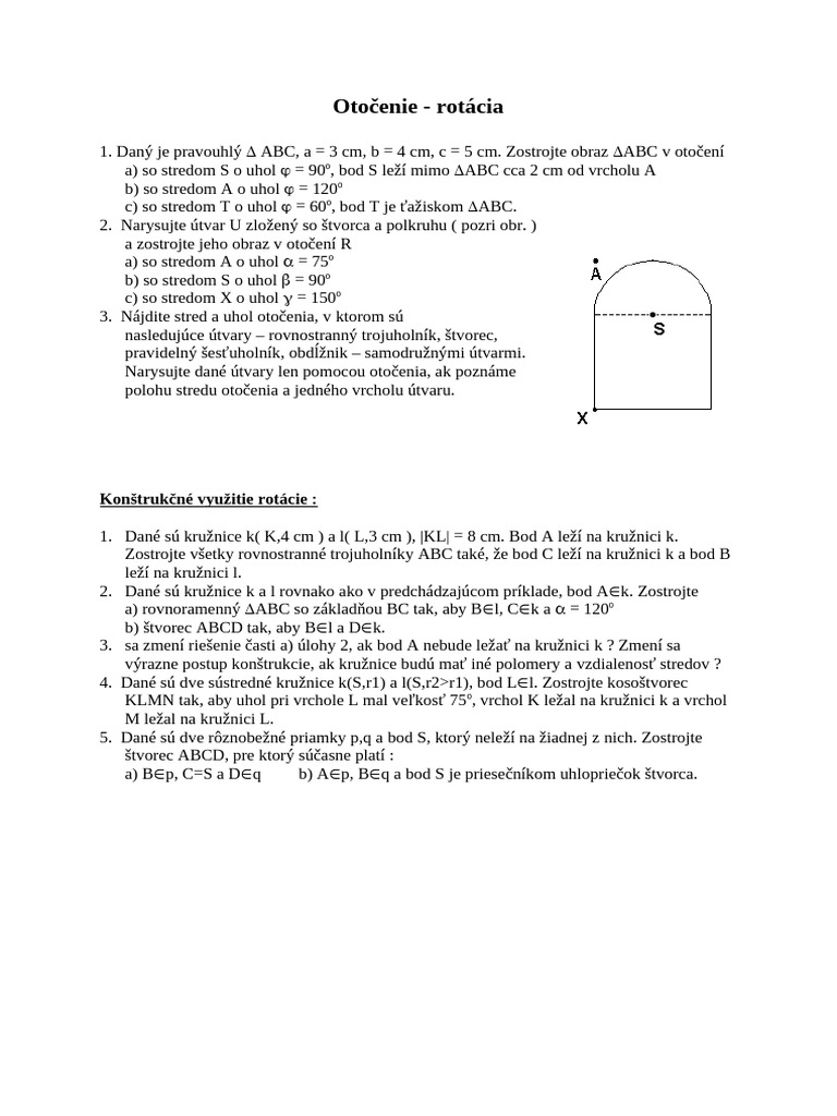 Otočenie - Príklady 2 | PDF