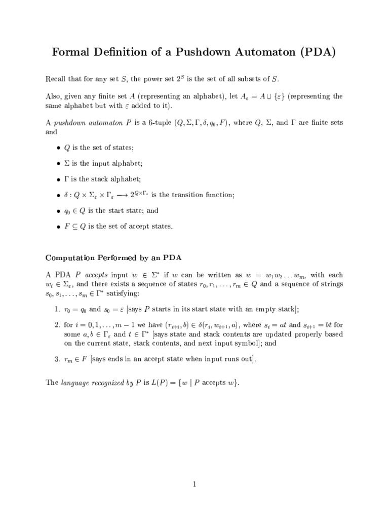 Pushdown Automata | PDF