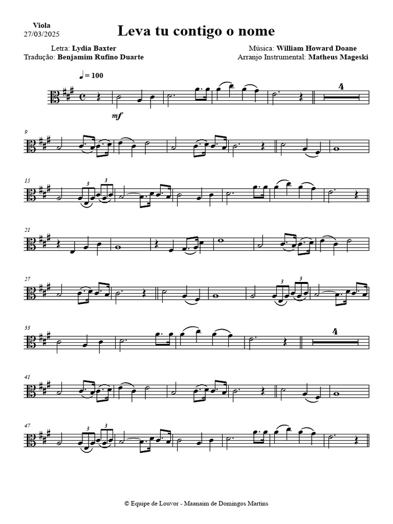 Leva Tu Contigo o Nome - Viola (27 03 2025) | PDF