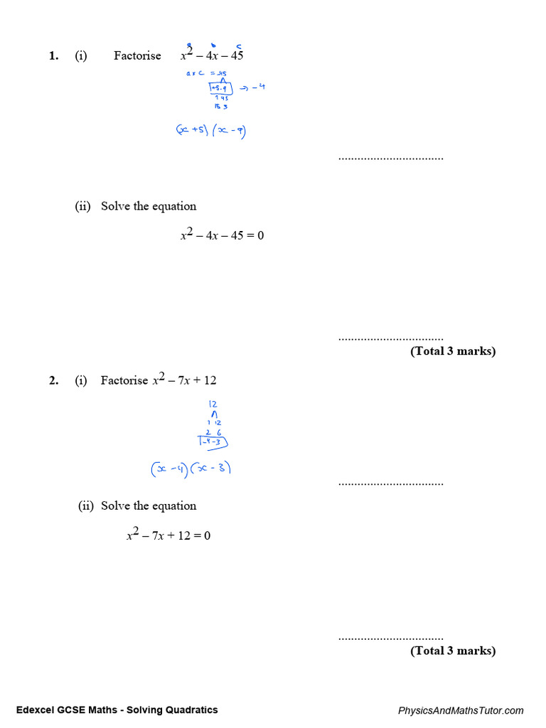 Done Solving Quadratics QP | PDF | Quadratic Equation | Equations