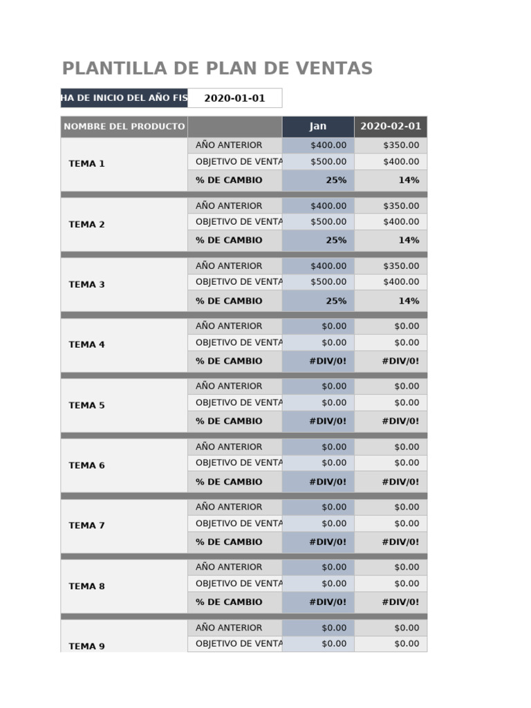 Plantilla Plan de Ventas | PDF