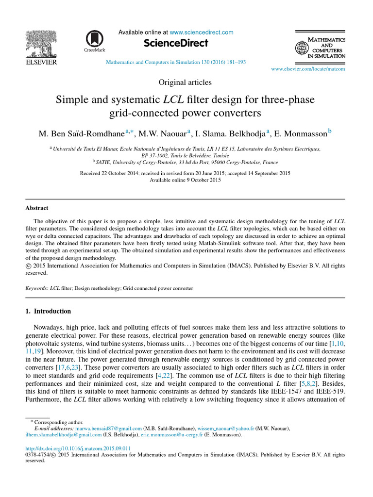 Simple and Systematic LCL Filter Design For Three-Phase | PDF | Electronic Filter | Resonance