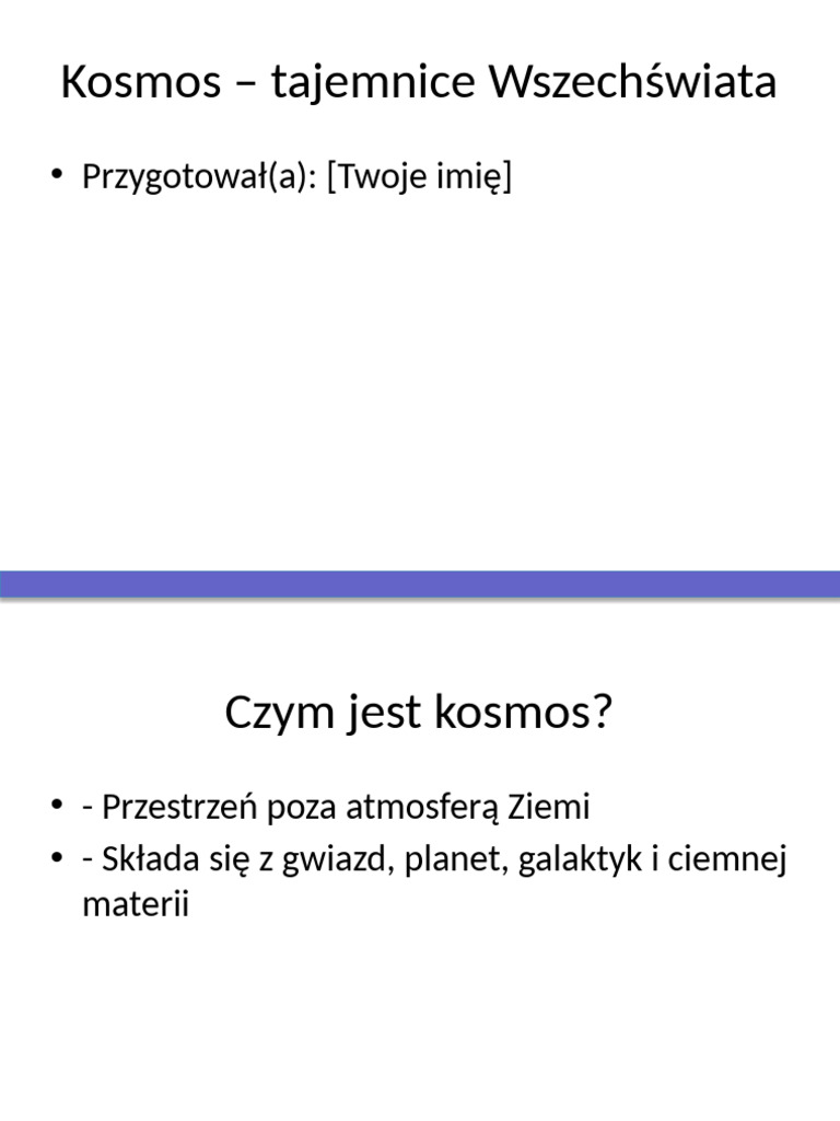 Kosmos Prezentacja | PDF