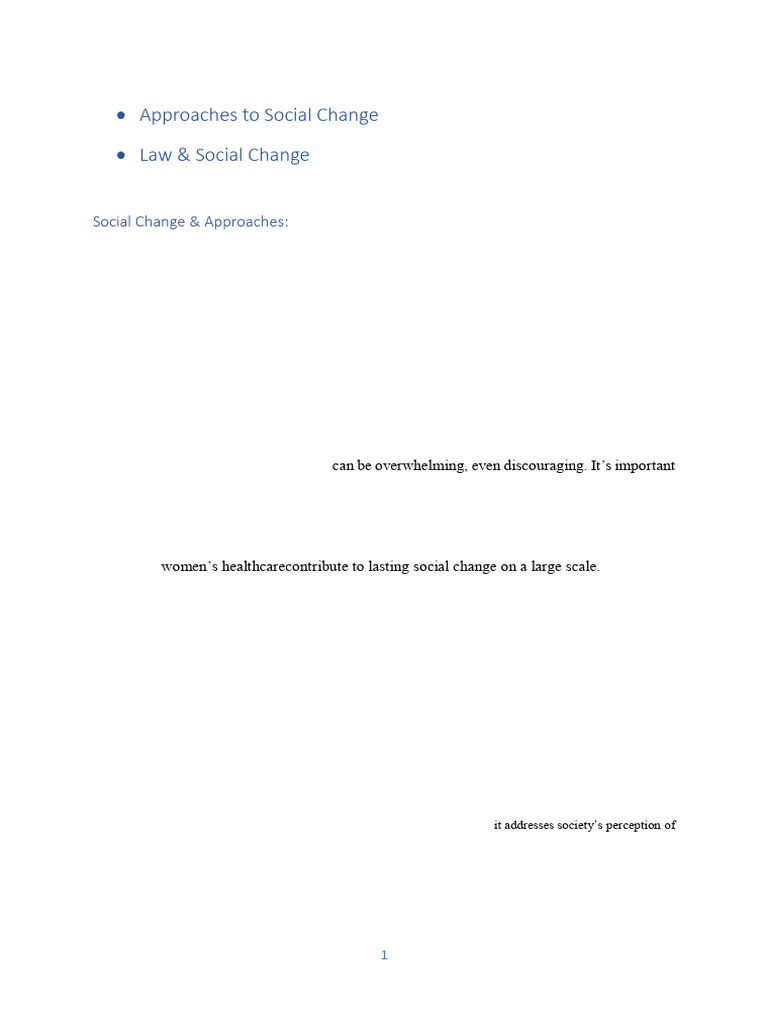 Social Change & Approaches To Social Change | PDF | Liberal Arts Education