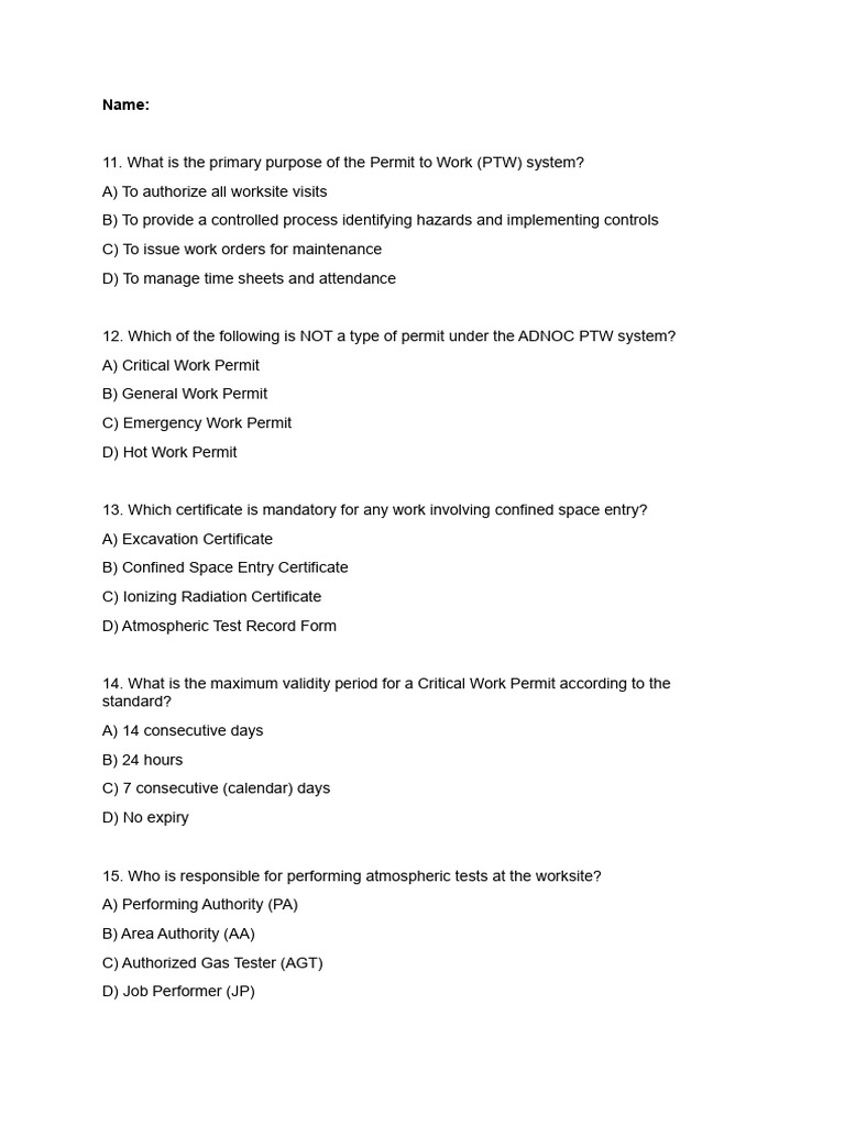 Mock Questions 11 To 20 | PDF