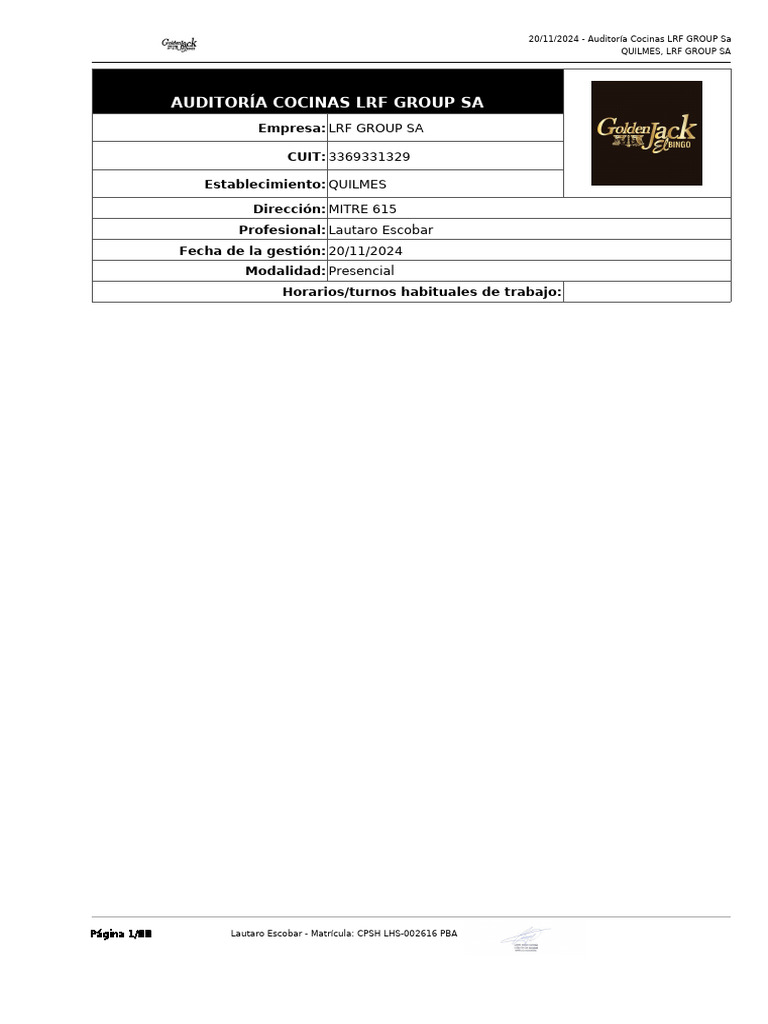Proof of Visit Report7797 Rev1 | PDF