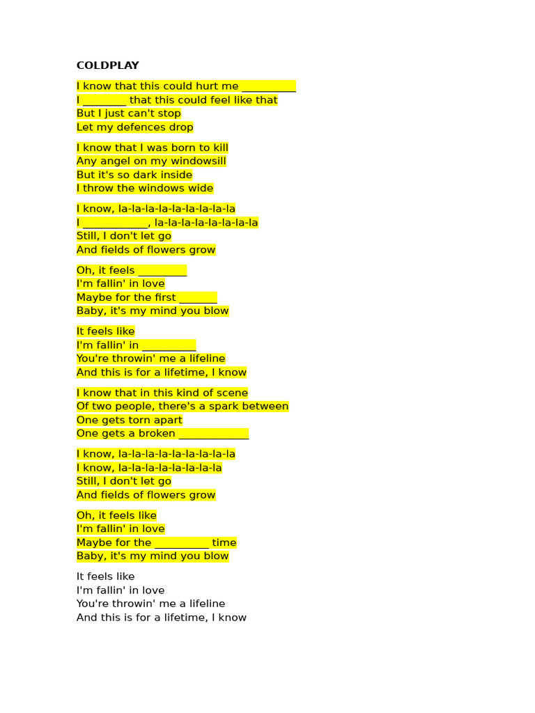 Feelslike Coldplay | PDF