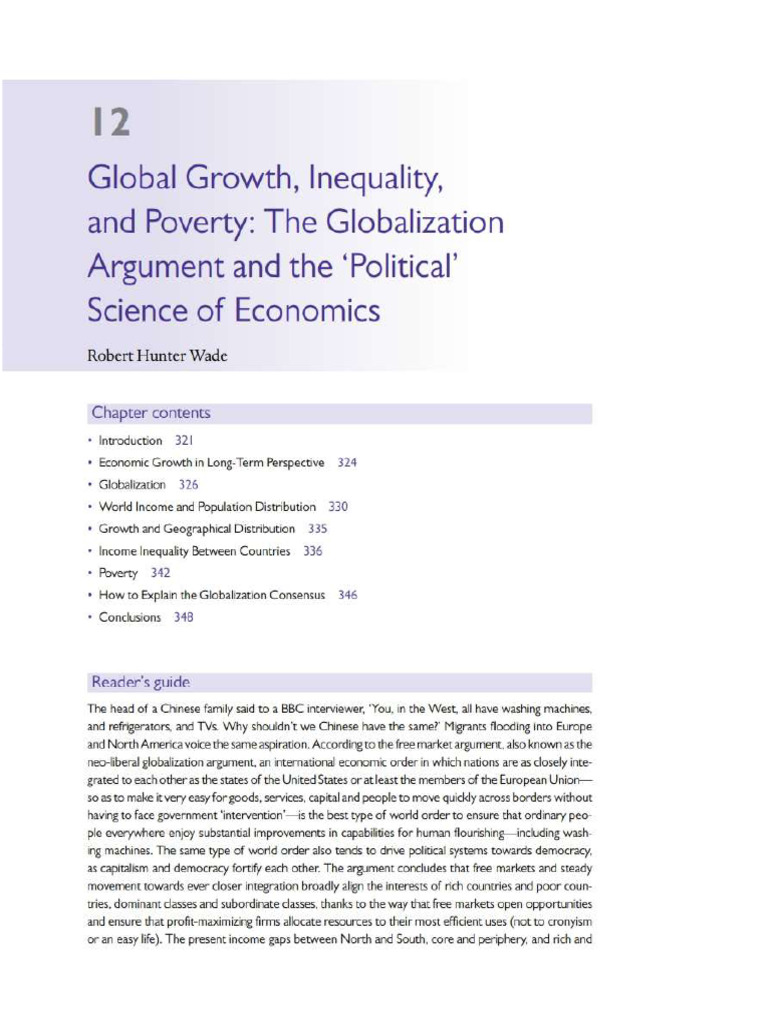 Globalization Poverty and Inequality Ch-12 | PDF