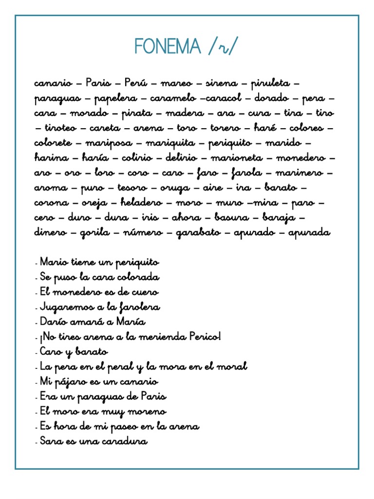 Fonema R Suave | PDF