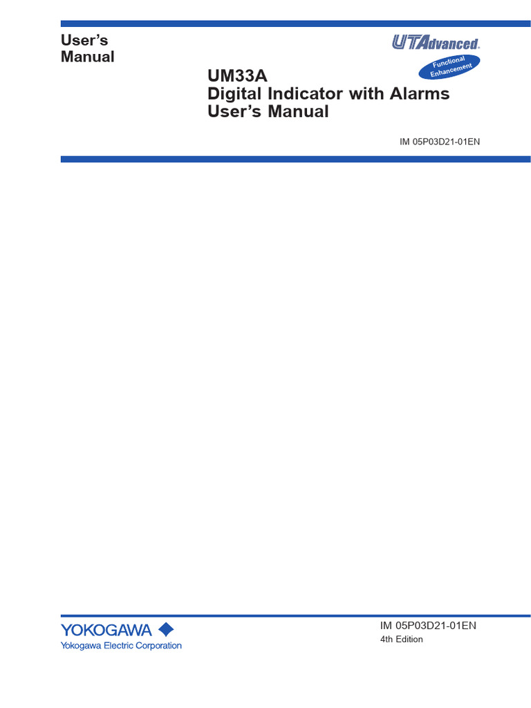 Yokogawa-UM33A COP Vibration | PDF | Parameter (Computer Programming) | Power Supply