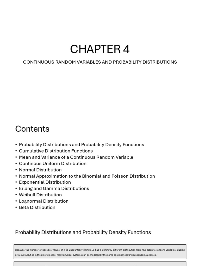 Continuous Random Variables and Probability Distributions | PDF