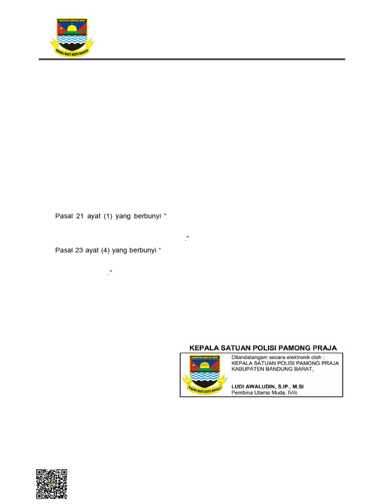 Surat Teguran I - Ruas Jalan Permata Cimahi | PDF