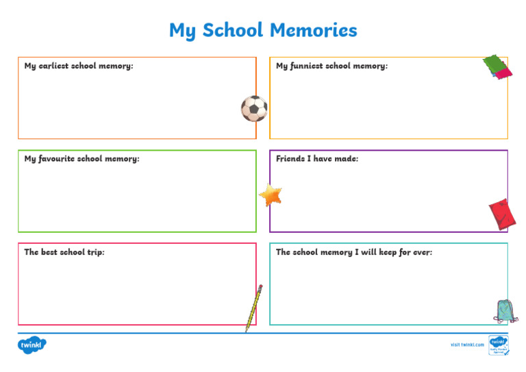 My School Memories Activity Sheet | PDF