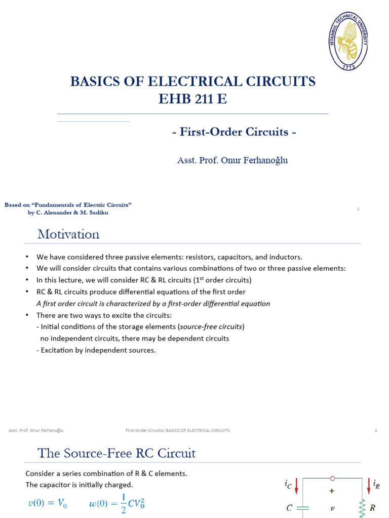 CSA 0 - First Order Circuits | PDF | Electrical Network | Computer Engineering