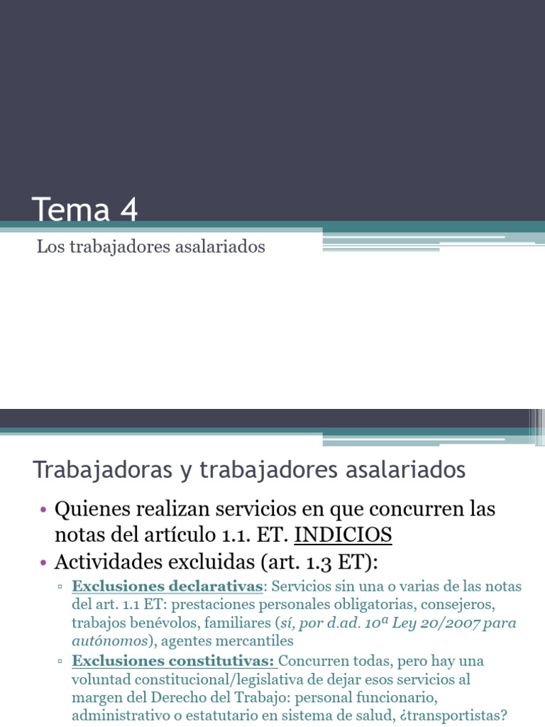 Esquemas Tema 4 (2024) | PDF | Derecho laboral | Empleo