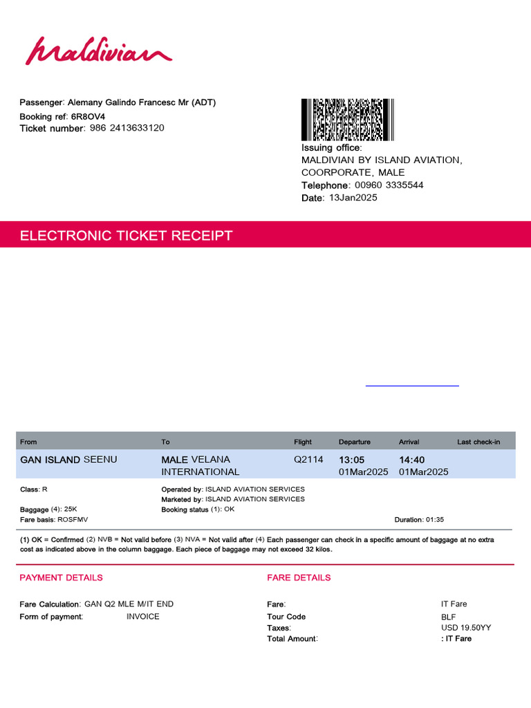 Your Electronic Ticket-EMD Receipt | PDF | Aviation | Transport