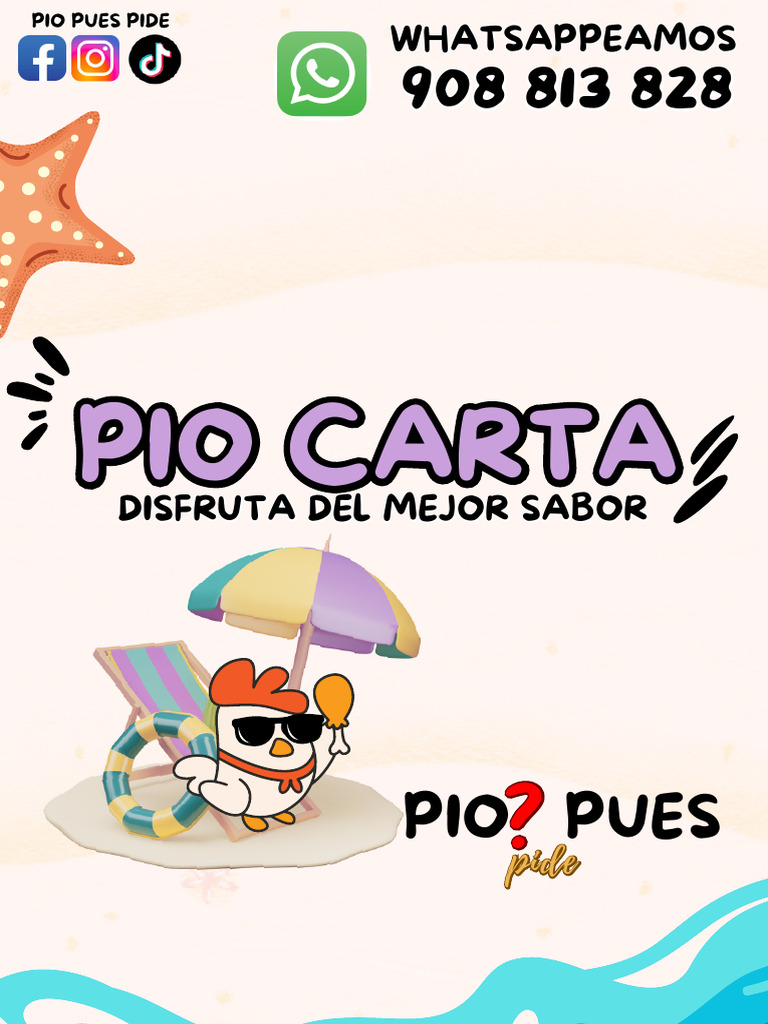 Pio Pues Pide: Menú y Pedidos | PDF | Pancho | Refresco