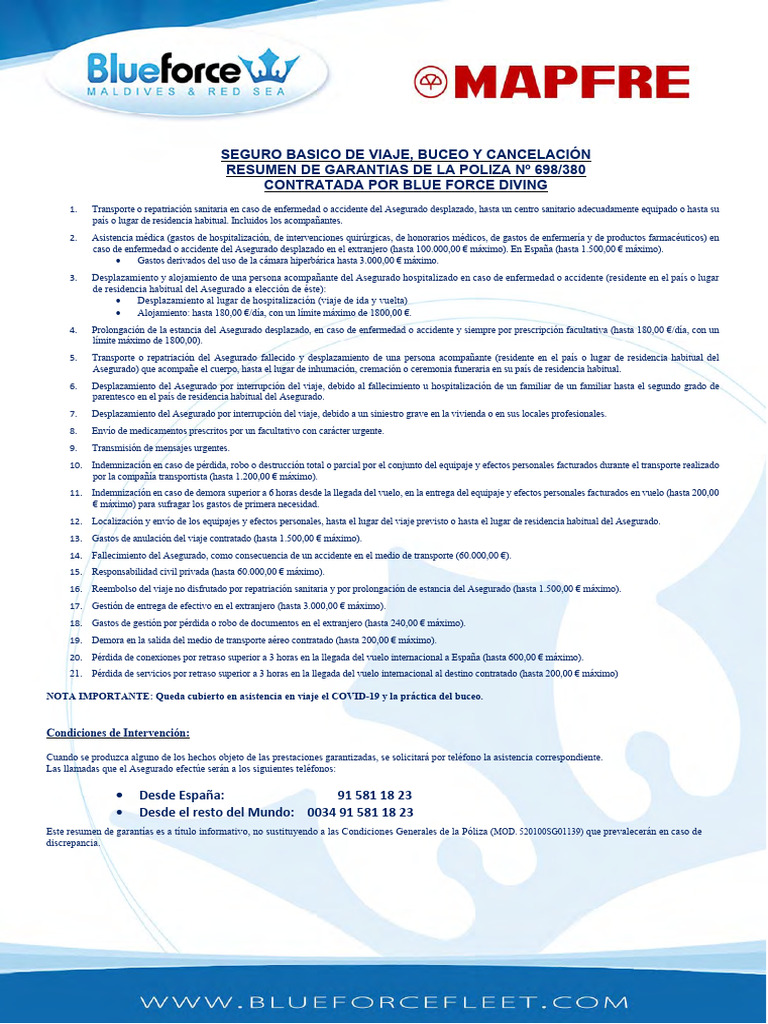 2025 Resumen de Coberturas Seguro MAPFRE | PDF