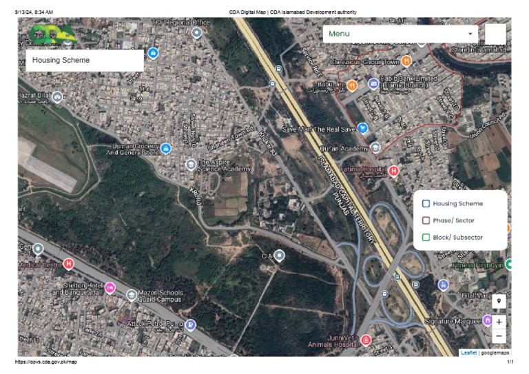 CDA Digital Map - CDA Islamabad Development Authorityc | PDF