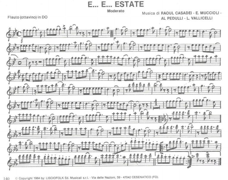 1) Piccolo e Flauto - E... E... Estate | PDF