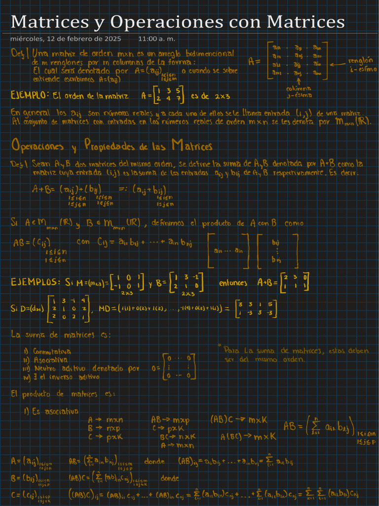 Matrices y Operaciones Con Matr | PDF